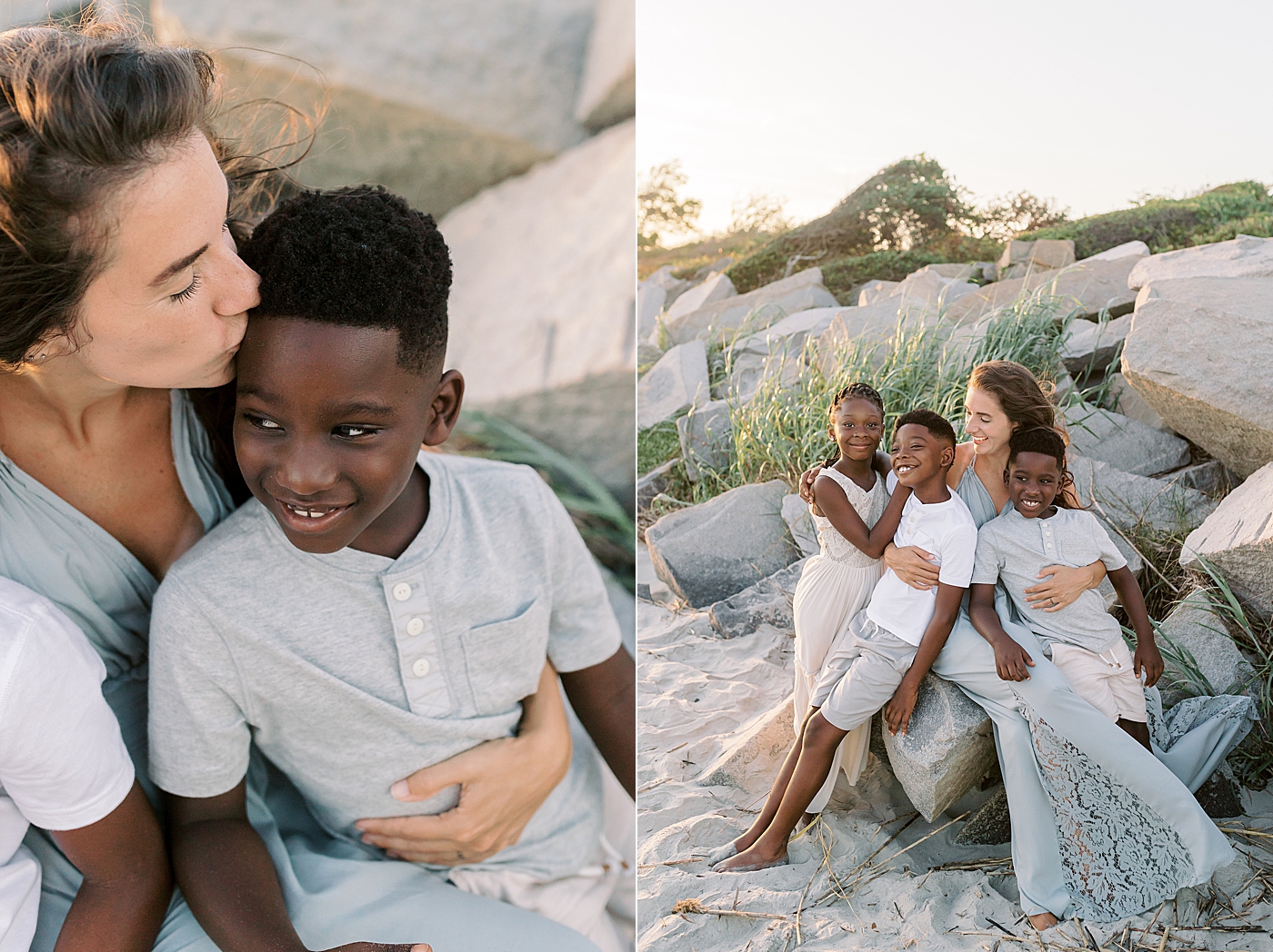 Playful Beach Family Session at Sunset